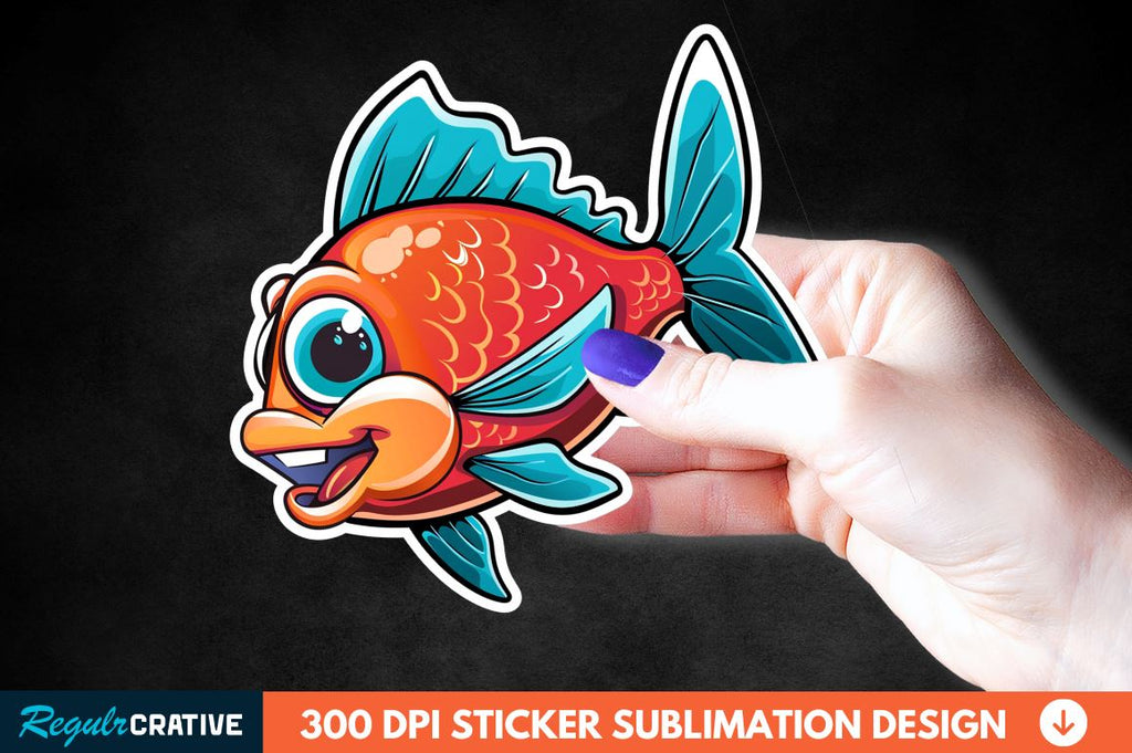 Funny Fish Sticker Clipart - So Fontsy