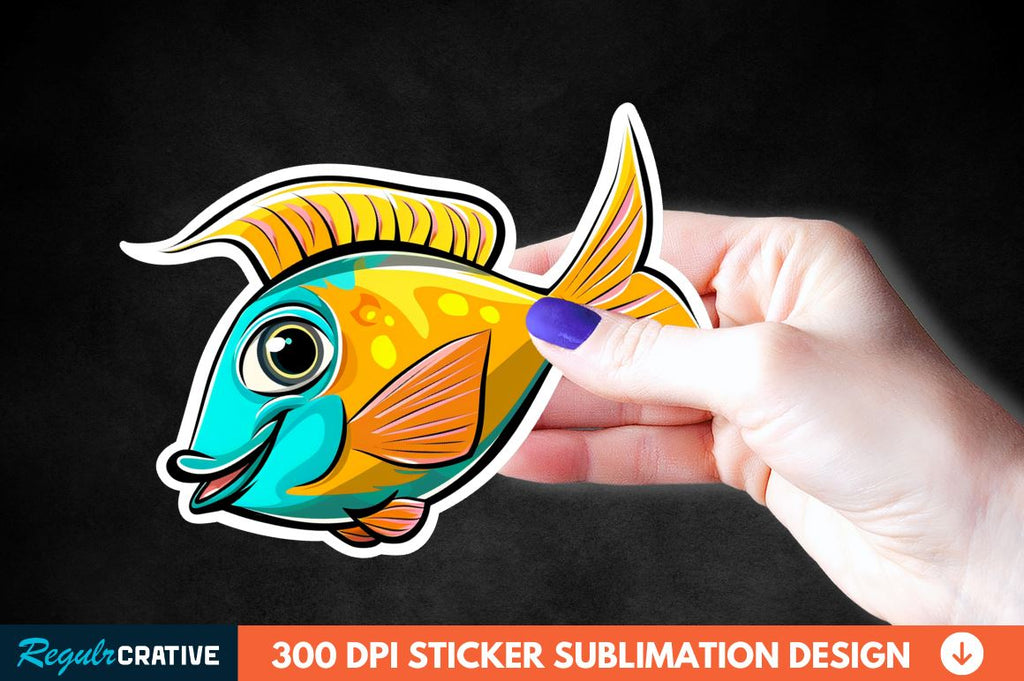 Funny Fish Sticker Clipart - So Fontsy