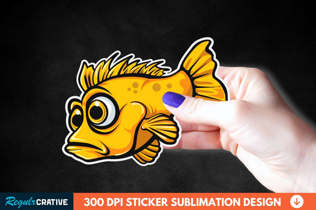 Funny Fish Sticker Clipart - So Fontsy