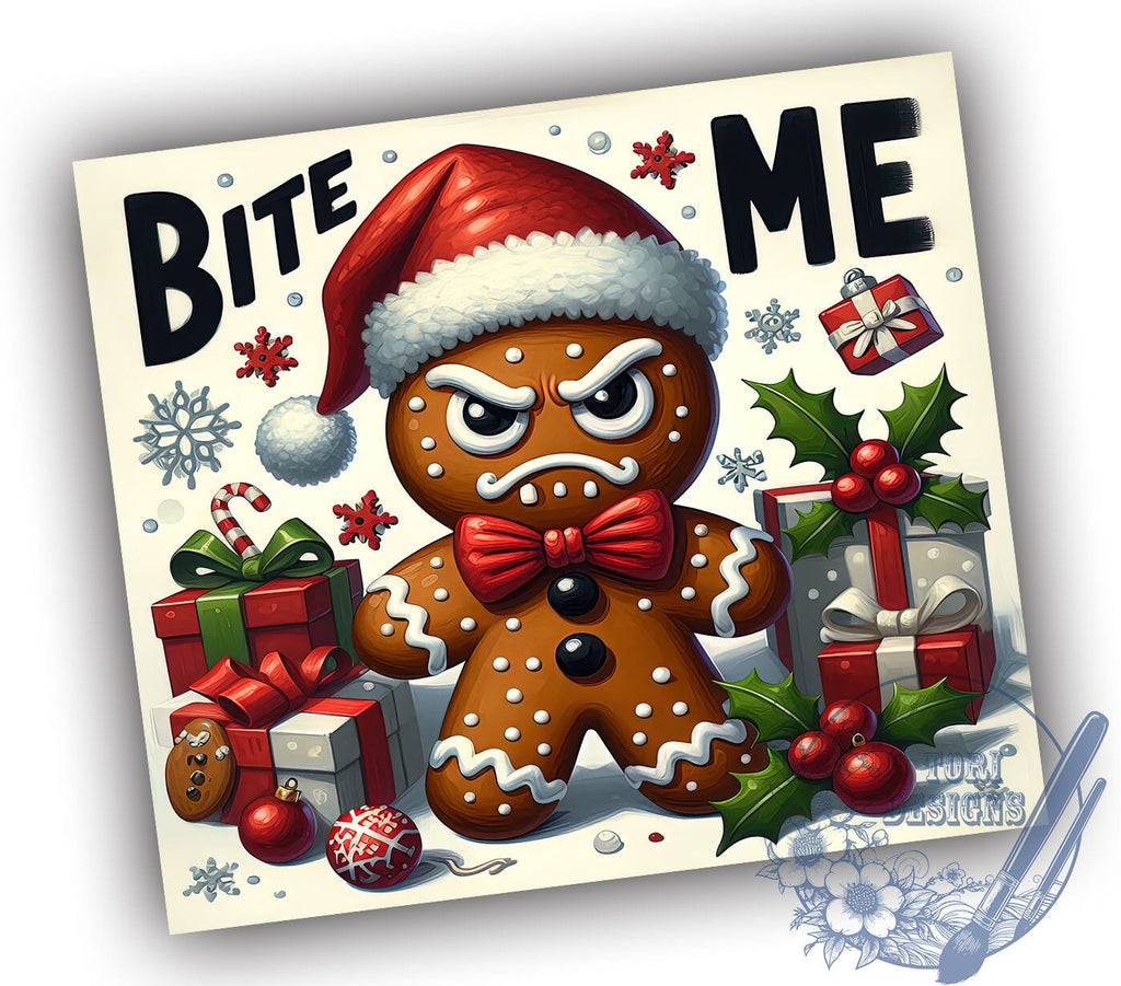 Funny Gingerbread Man, Bite Me, Christmas Tumbler, 20oz Tumbler ...