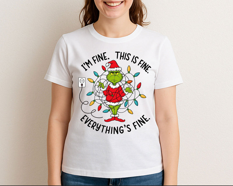 Funny Grinch Christmas PNG I'm Fine This Is Fine Everything’s Fine - So ...