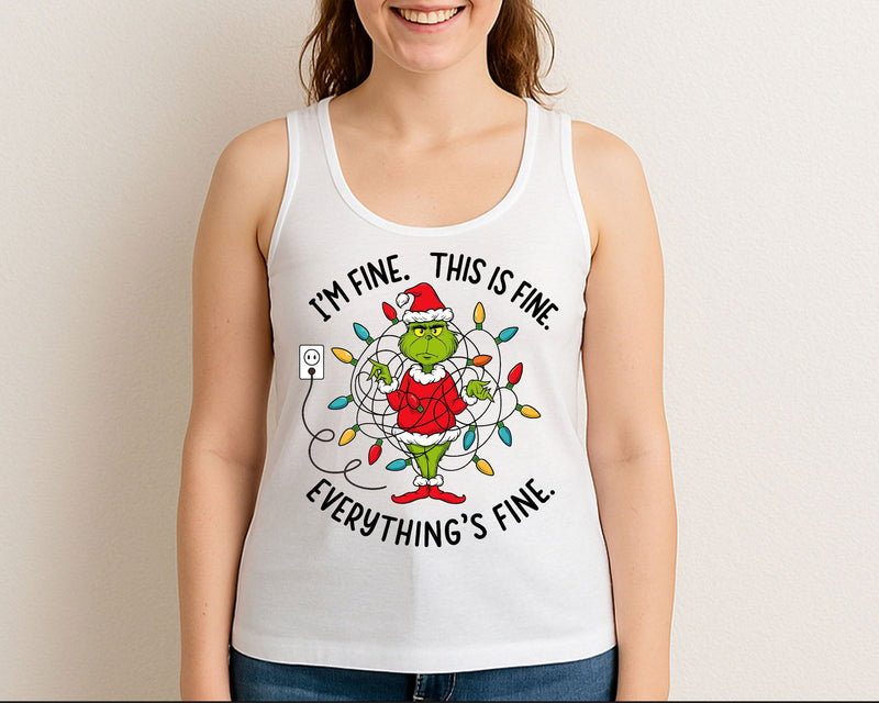 Funny Grinch Christmas PNG I'm Fine This Is Fine Everything’s Fine - So ...