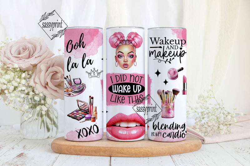 Funny Makeup Artist 20oz Skinny Tumbler Wrap, Sublimation Design ...