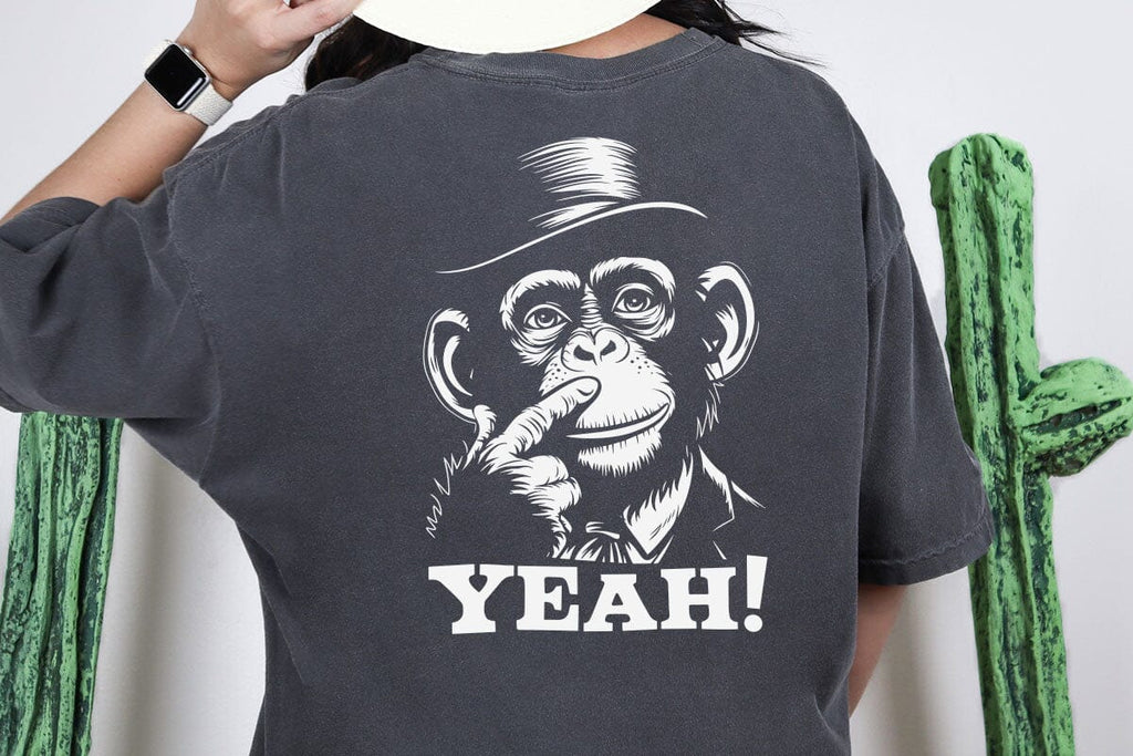 Funny Monkey Graphic with 'YEAH!' Svg - So Fontsy