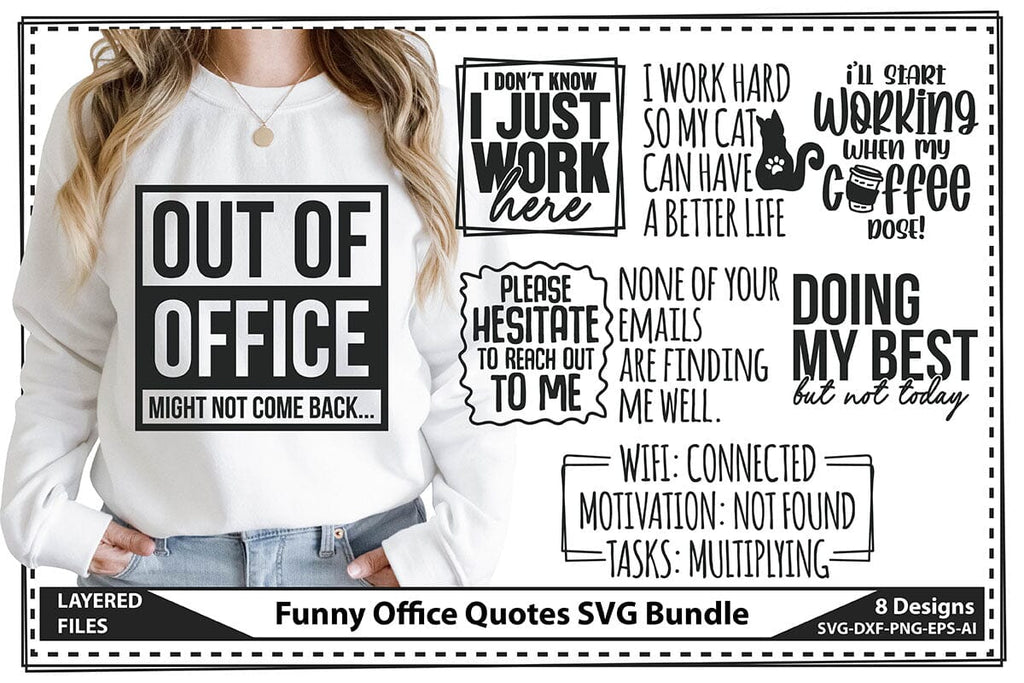 Funny Office Quotes SVG Bundle - So Fontsy