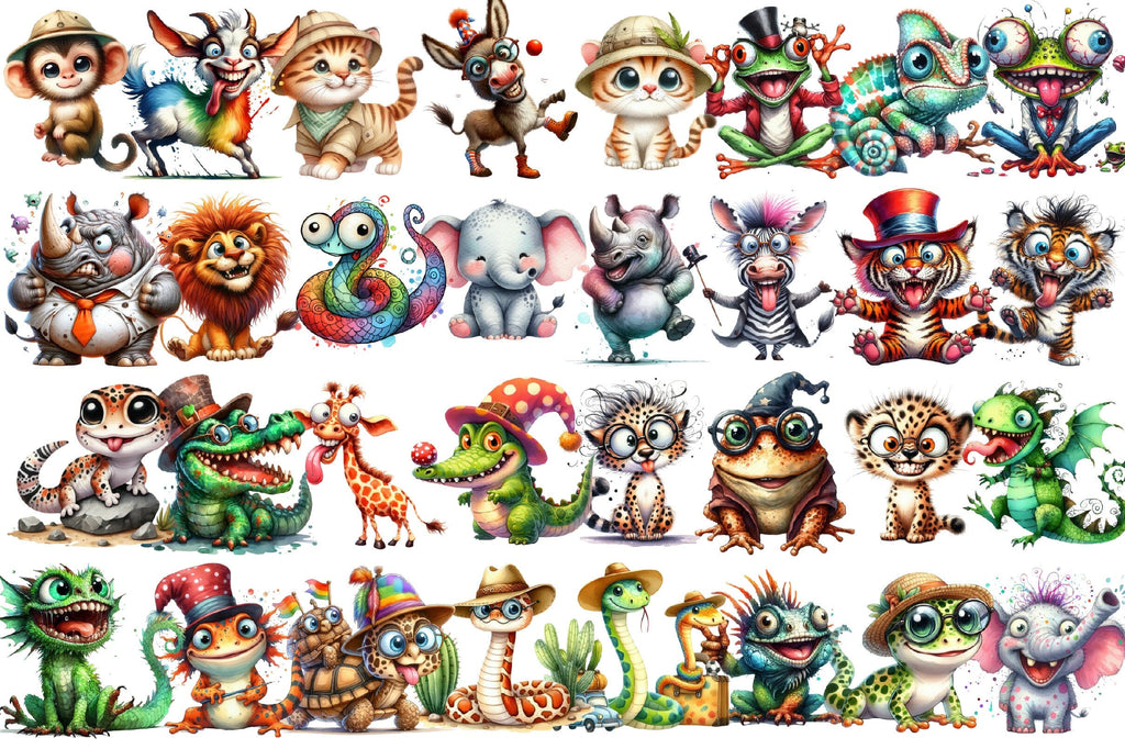 Funny Safari Animals - Funny Animals Png - So Fontsy