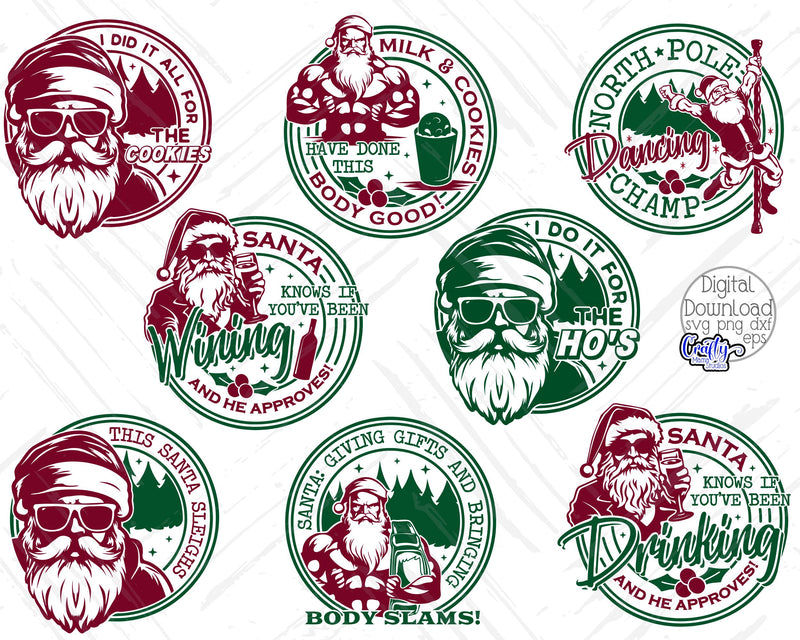 Funny Santa Svg Bundle | Funny Christmas Svg - So Fontsy