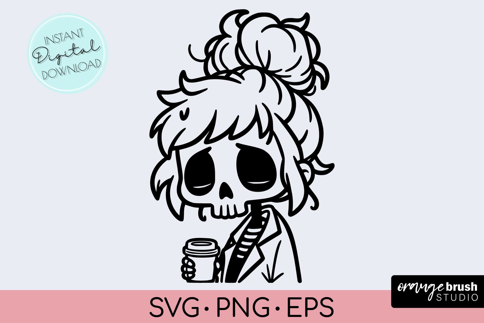 Funny Skeleton Coffee SVG, Mom Skull SVG for Cricut - So Fontsy