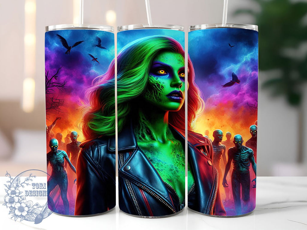 Funny Spooky Cartoon Zombie Tumbler, Popular Halloween Wrap, 20Oz ...