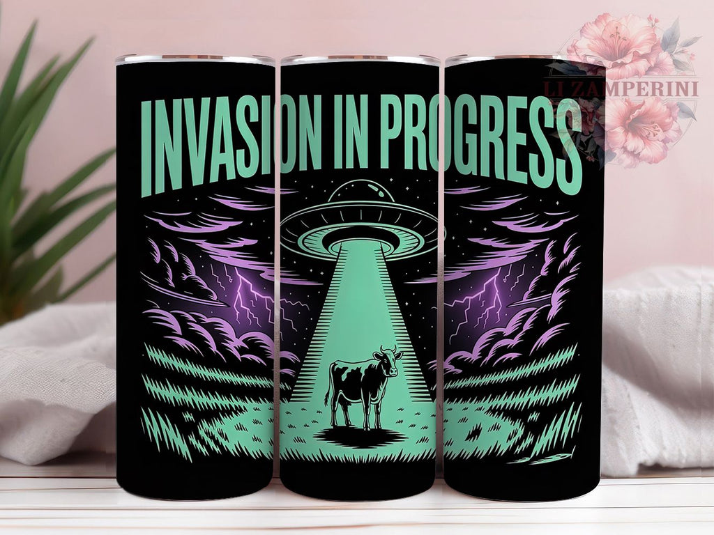 Futuristic Sci-Fi Alien Tumbler, Sci-Fi Tumbler Wrap, Invasion Design ...