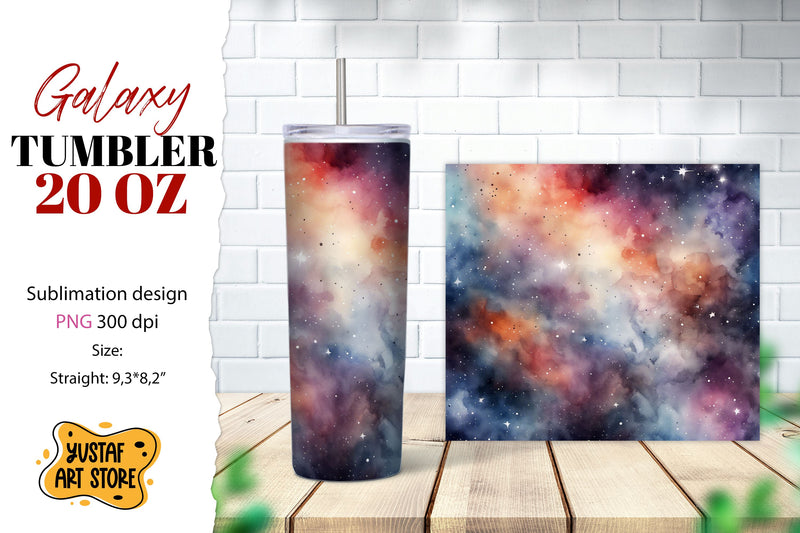 Galaxy tumbler. watercolor galaxy sublimation - So Fontsy