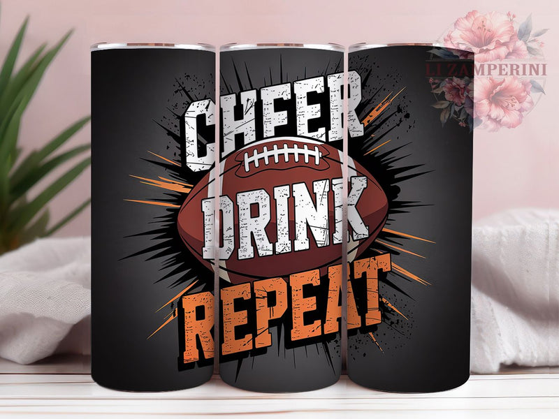 Game Day Cheer Football Tumbler Wrap, Cheerleader Cup, 20oz Sublimation ...