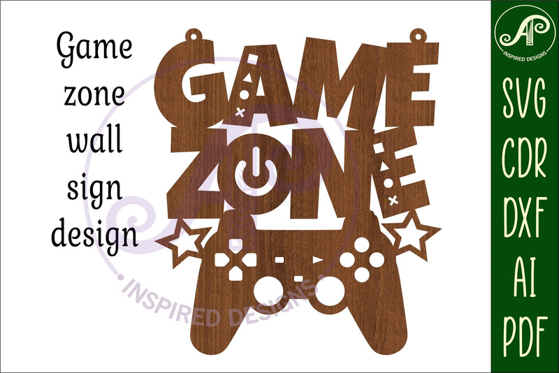 Game zone sign svg laser cut file - So Fontsy