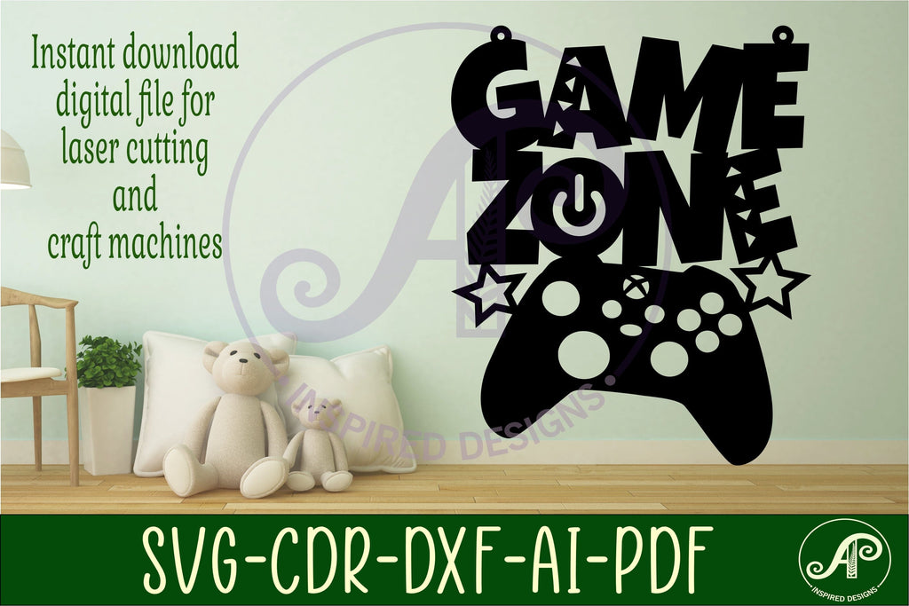 Game zone x sign svg laser cut file - So Fontsy