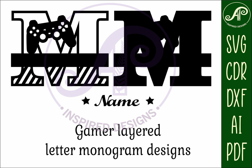 Gamer Capital Monogram Letter M SVG - So Fontsy