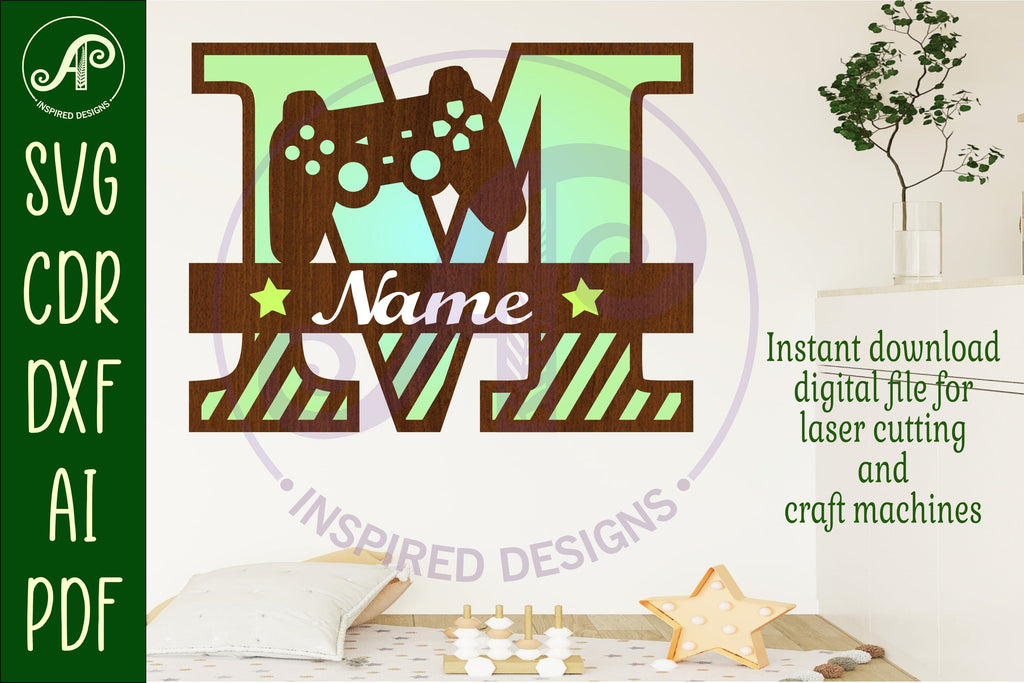 Gamer Capital Monogram Letter M SVG - So Fontsy