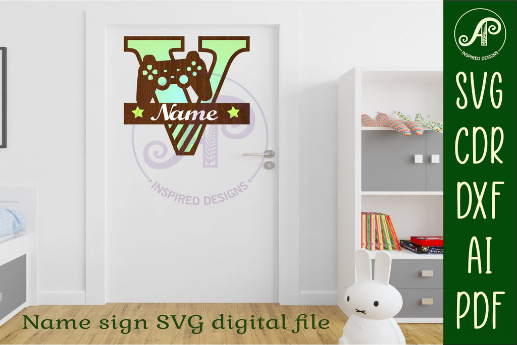 Gamer Capital Monogram Letter V SVG - So Fontsy