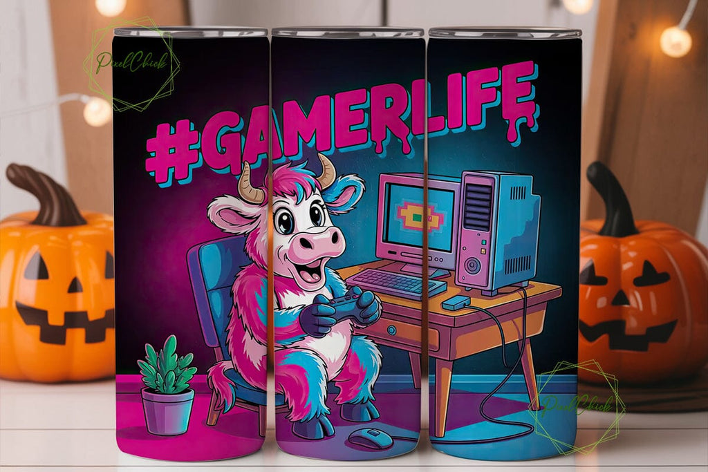 Gamer Cow 20oz Tumbler Wrap - So Fontsy