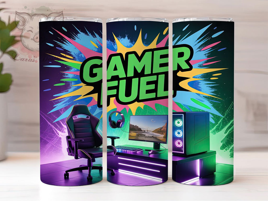Gamer Fuel PC Gaming Tumbler, PC Gaming Sublimation Design, Gaming Gear ...