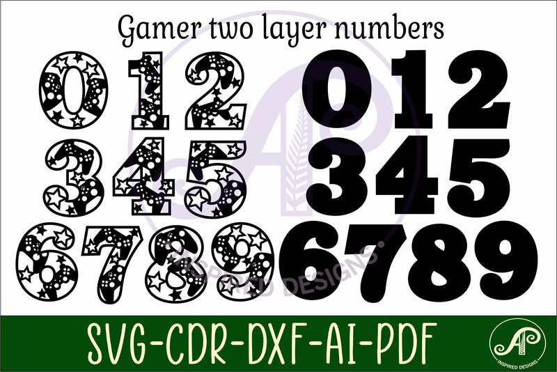 Gamer numbers two layer wall sign SVG cut files - So Fontsy
