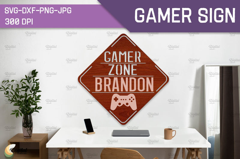 Gamer Sign Laser Cut. Video Game SVG. Sign Laser Cut - So Fontsy