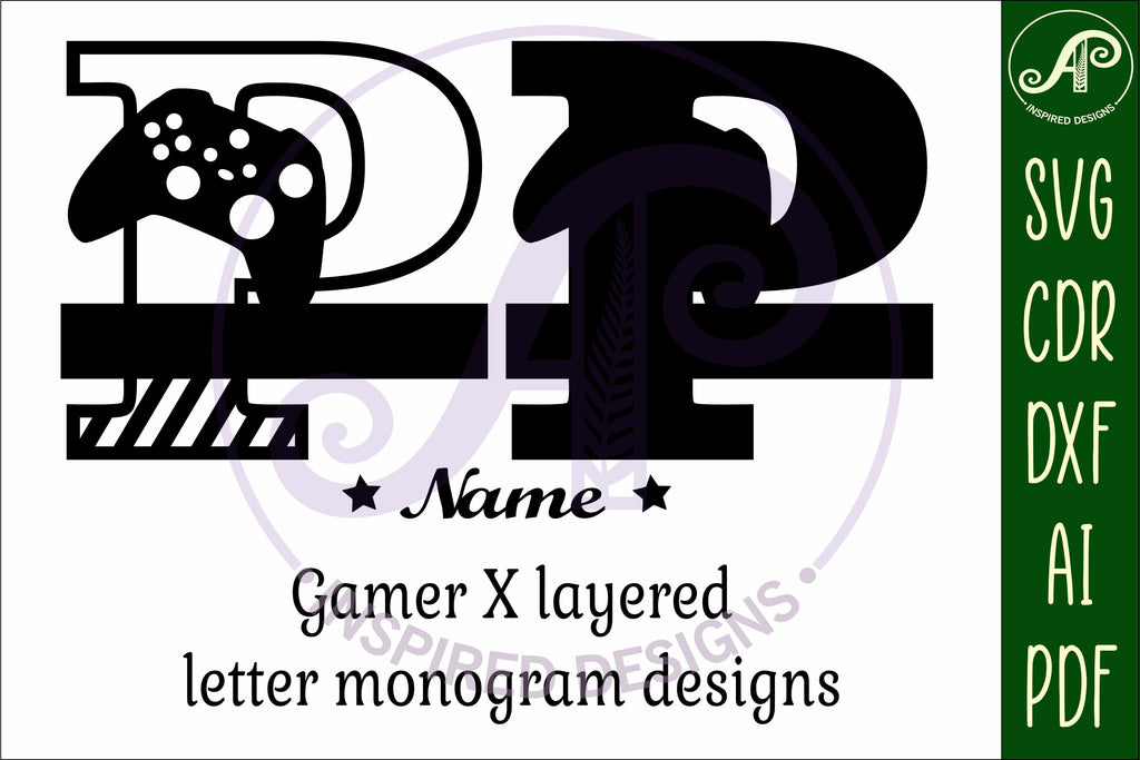 Gamer X Capital Monogram Letter P SVG - So Fontsy