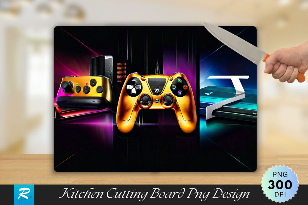 Gaming Console Background Cutting Board - So Fontsy