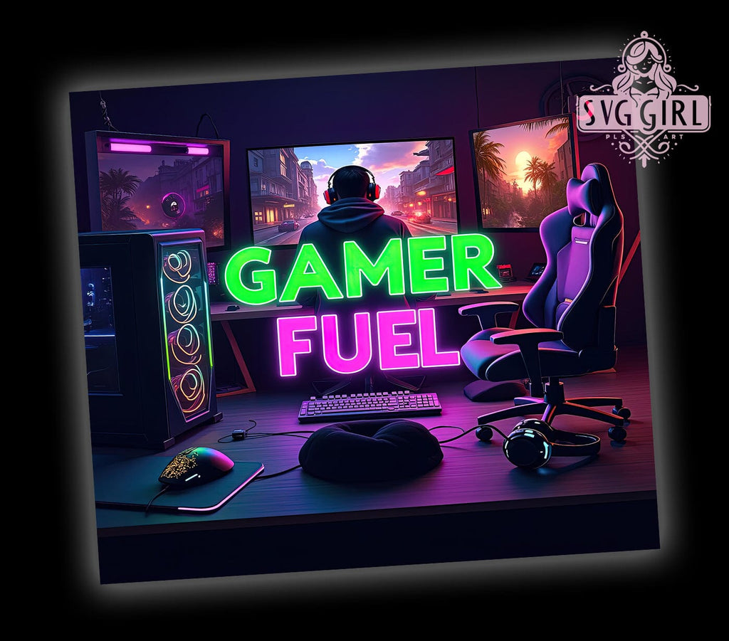 Gaming Fuel 20oz Tumbler Wrap, Gamer Tumbler, Gaming Fuel Design, PC ...