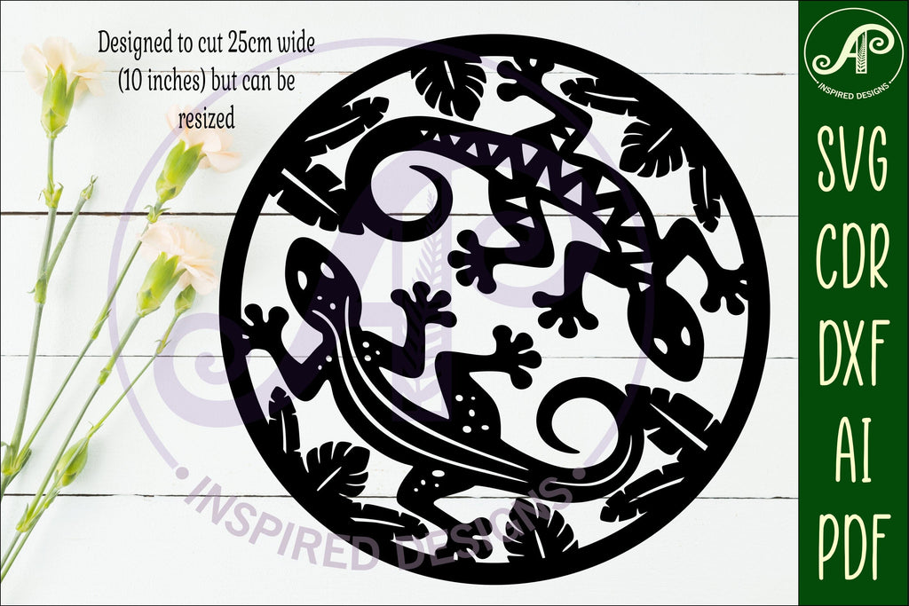 Geckos, Lizards wall sign, SVG file. - So Fontsy