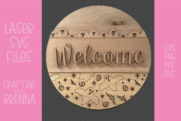 Ghost Welcome Sign Laser SVG File - So Fontsy