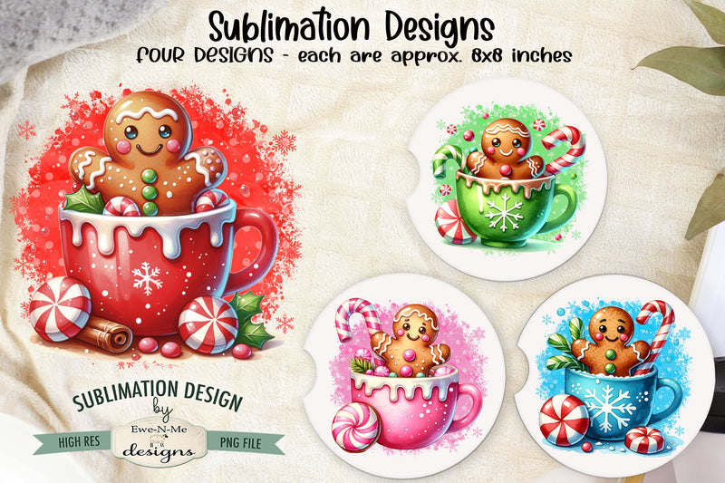 Gingerbread in Mugs Sublimation Designs | Christmas PNG - So Fontsy