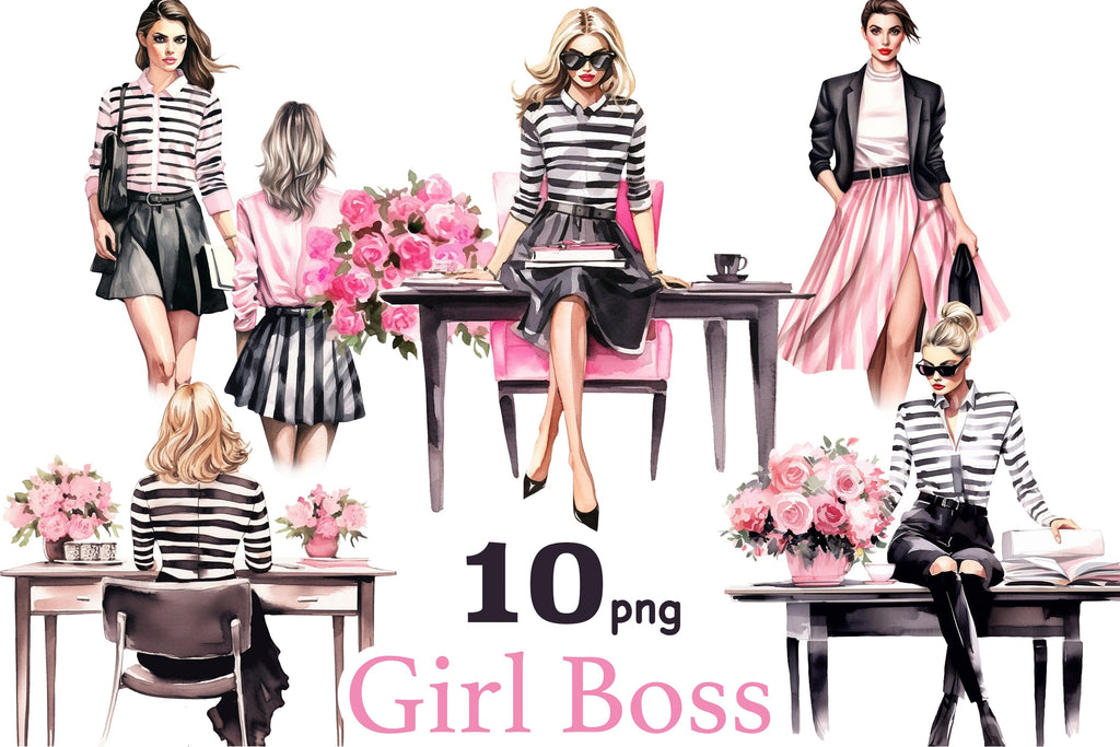 Girl Boss Clipart | Boss Babe Office Clipart - So Fontsy