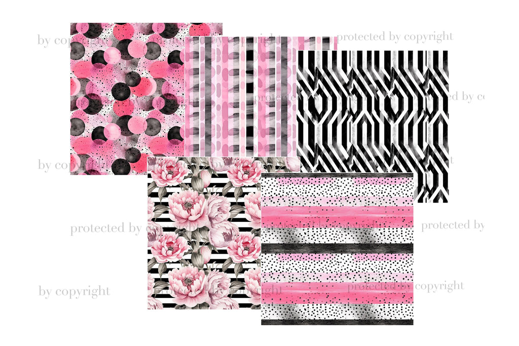 Girl Boss Digital Paper | Black Pink Background - So Fontsy