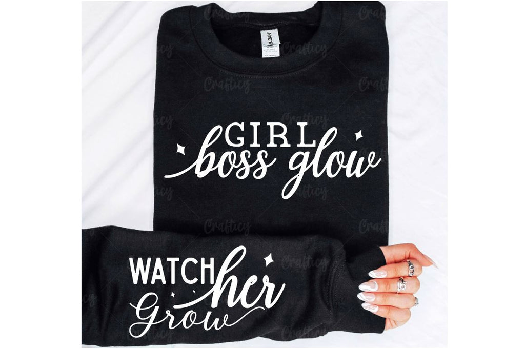 Girl boss glow Sleeve SVG Design - So Fontsy