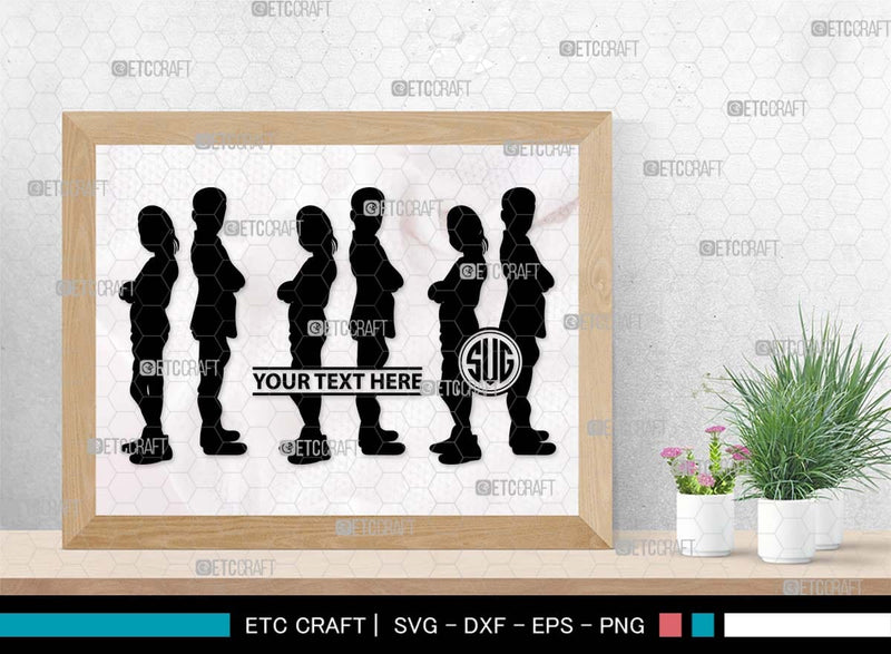 Girls And Boys Monogram, Girls And Boys Silhouette, Girls And Boys SVG ...