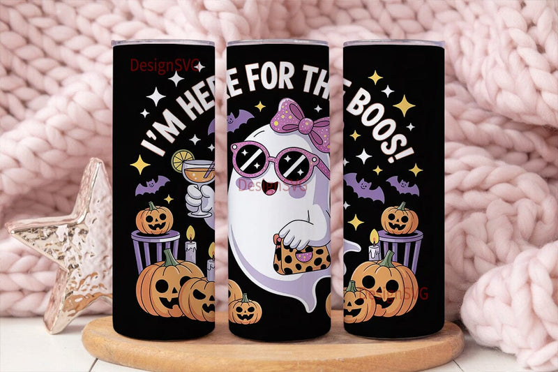 Girly Ghost Halloween 20oz Tumbler Wrap - So Fontsy