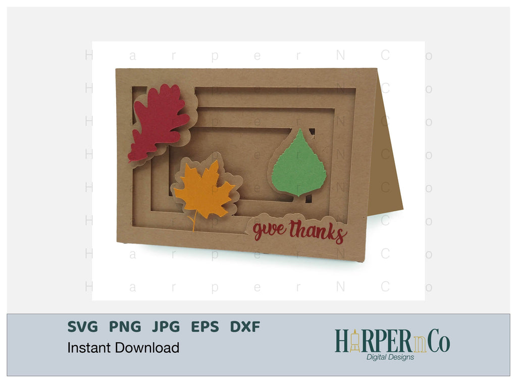 Give Thanks 3D Card SVG PNG Cut EPS File - So Fontsy