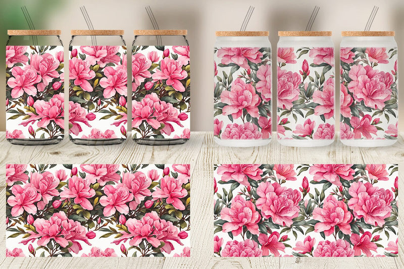 Glass Can Azalea Seamless Pattern - So Fontsy