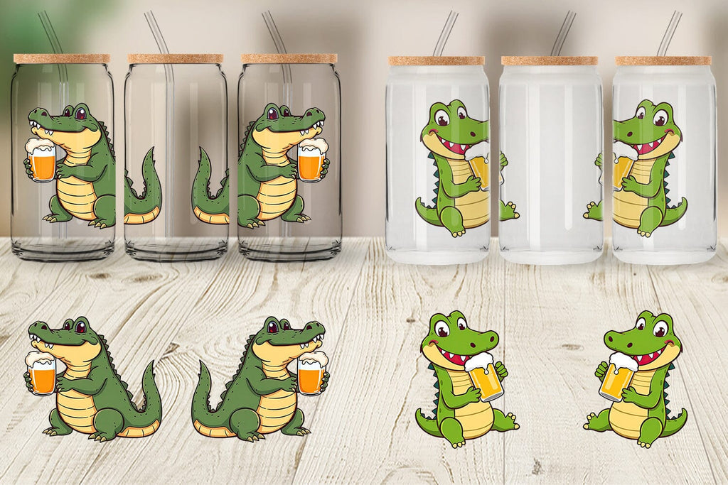 Glass Can Crocodile Beer Day - So Fontsy