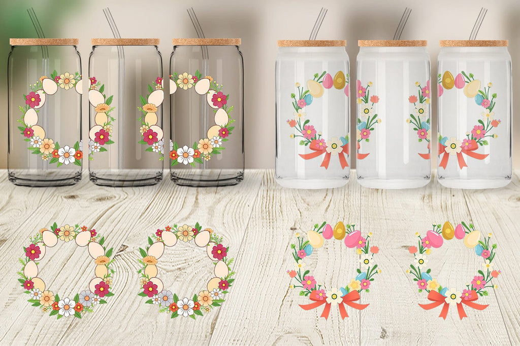 Glass Can Easter Wreath - So Fontsy