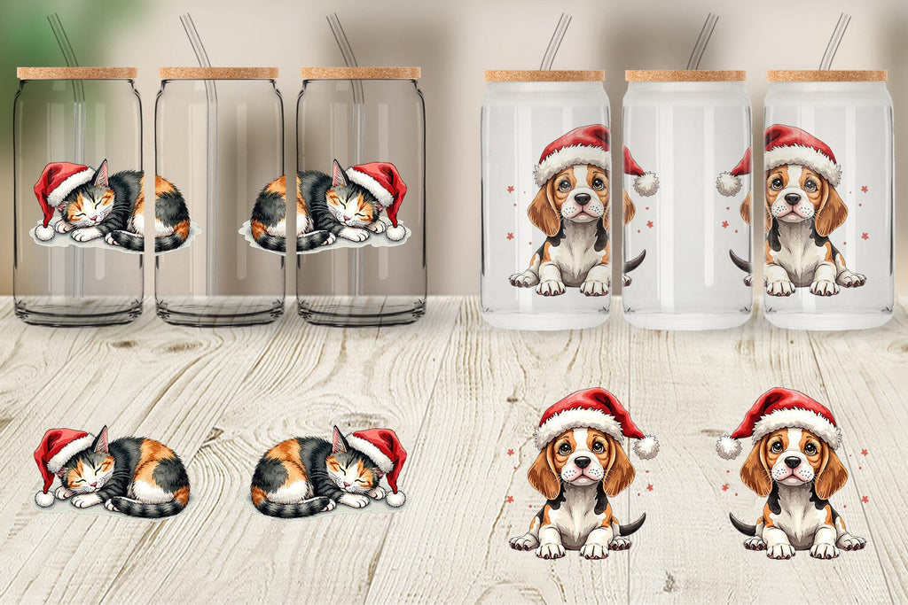 Glass Can Festive Furry Friends - So Fontsy