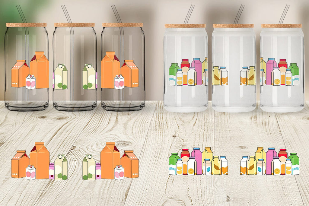 Glass Can Flavored Milk Carton - So Fontsy
