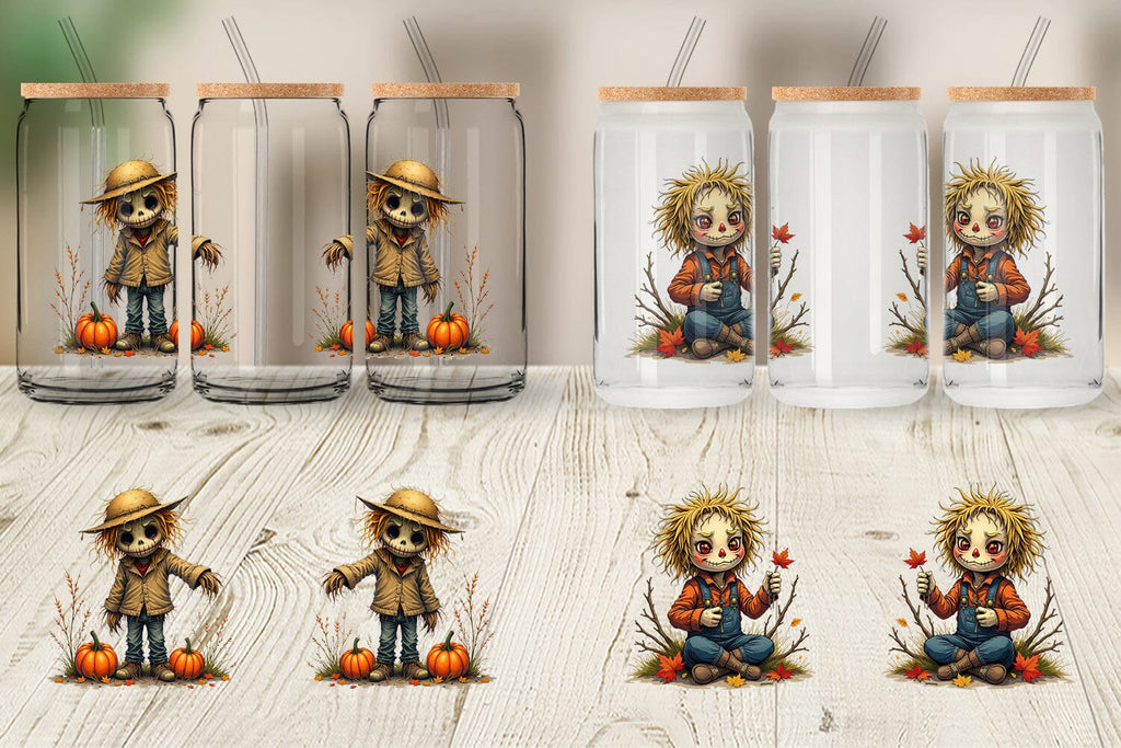 Glass Can Grumpy Scarecrow - So Fontsy