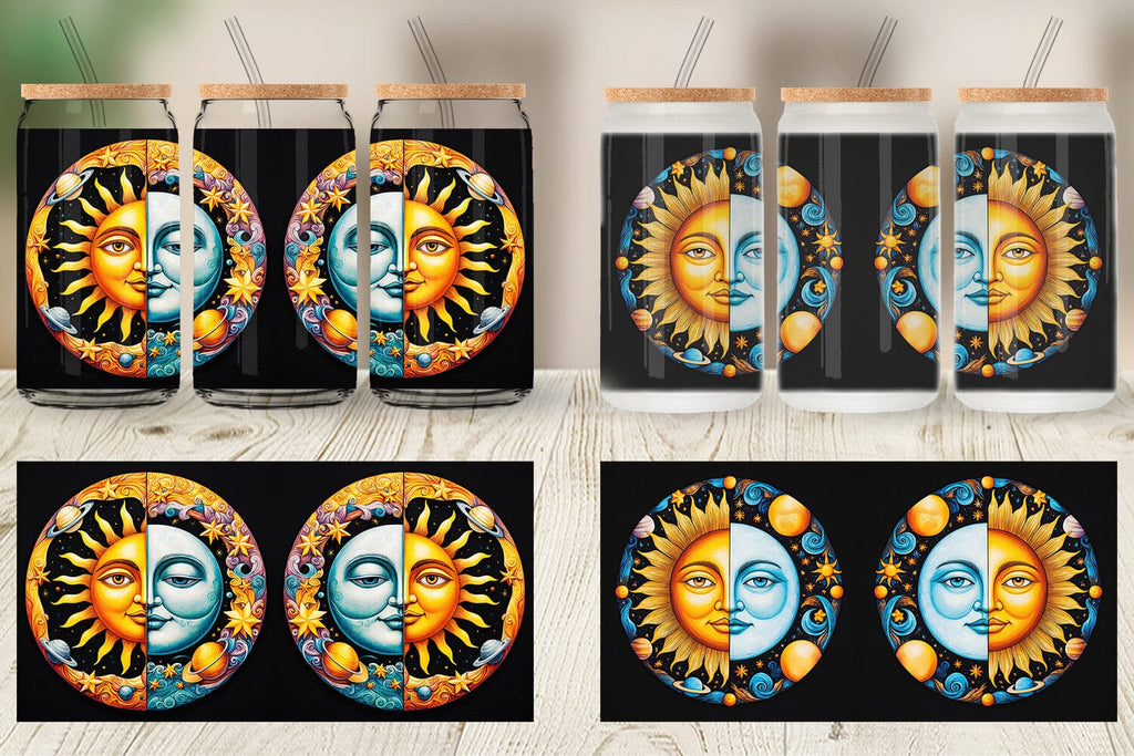 Glass Can Sun and Moon Surrealism - So Fontsy