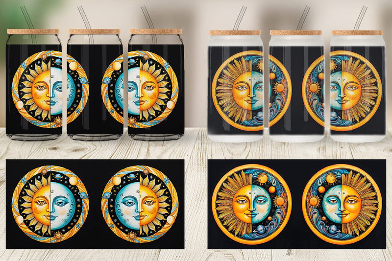 Glass Can Sun and Moon Surrealism - So Fontsy