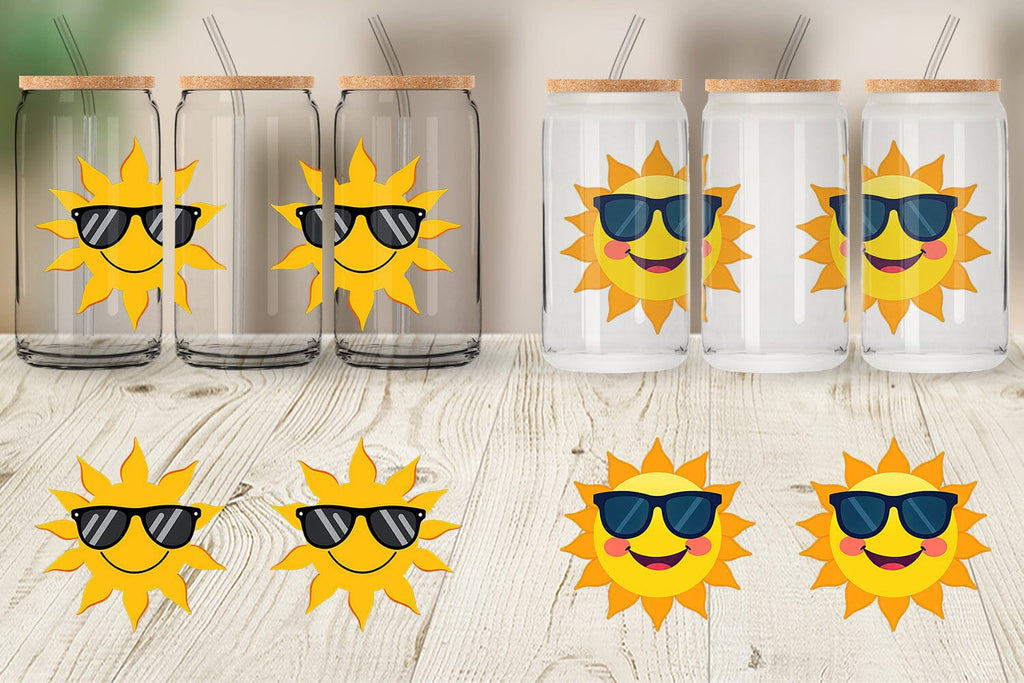 Glass Can Sun with Sunglasses - So Fontsy