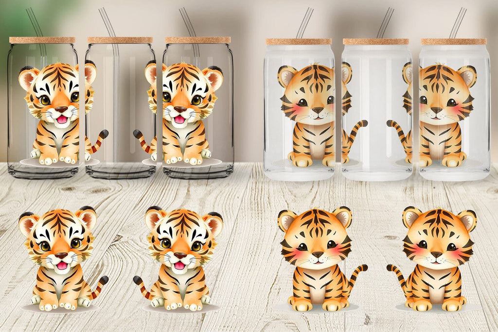 Glass Can Tiger Wildlife - So Fontsy