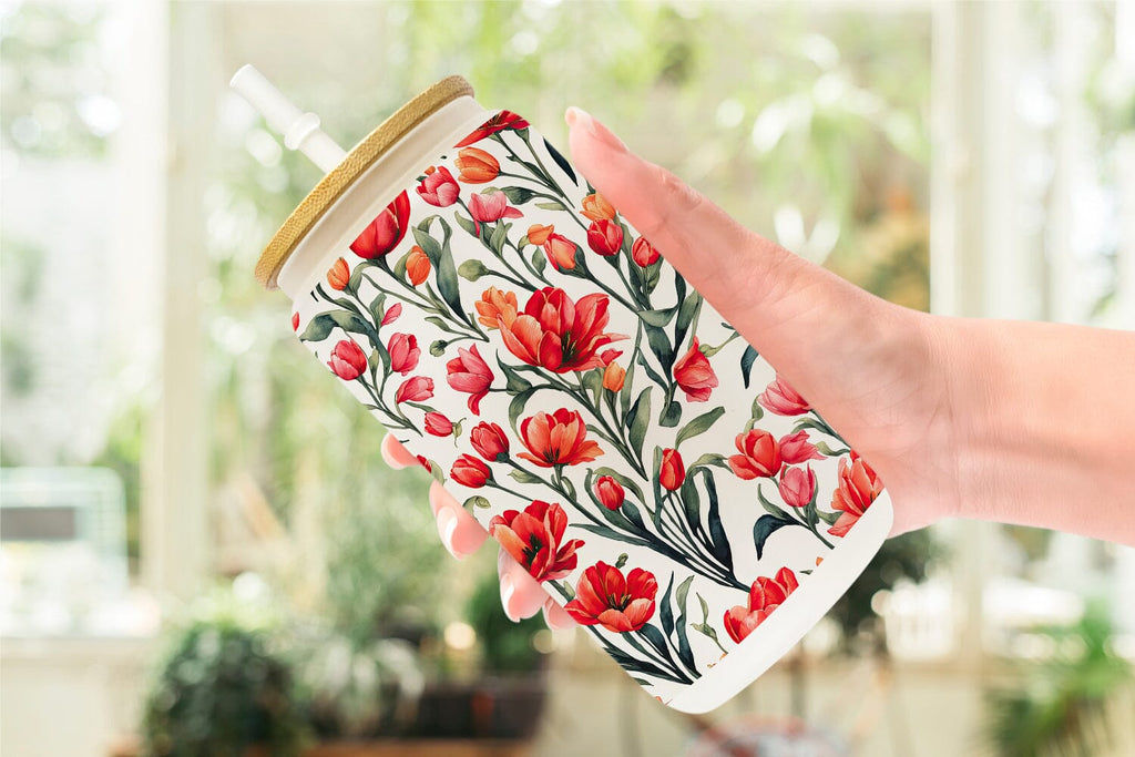 Glass Can Tulip Pattern - So Fontsy