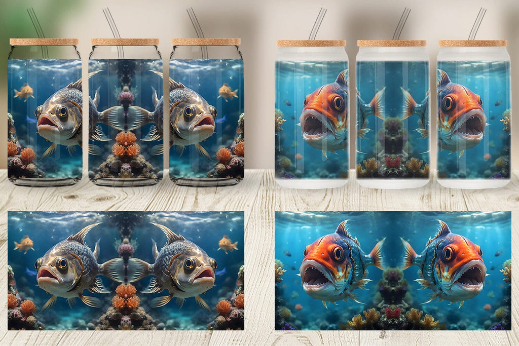 Glass Can Wrap Deep Sea Fish - So Fontsy