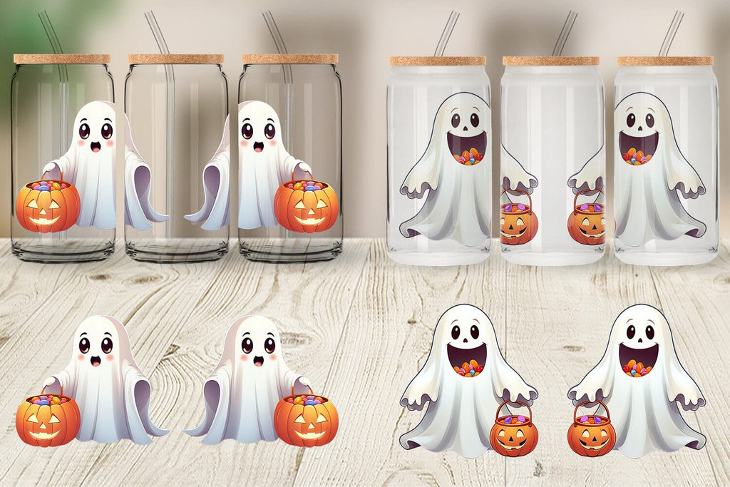 Glass Can Wrap Happy Spook Sticker - So Fontsy